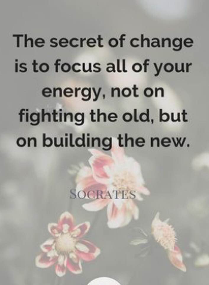 The secret of change is to focus all of your energy, not on fighting ...