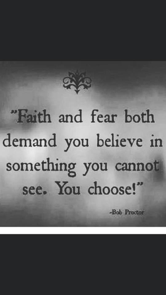 Faith and fear both demand you believe in something you cannot see. You ...