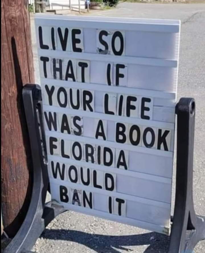 Live life so that if your life was a book Florida would ban it ...
